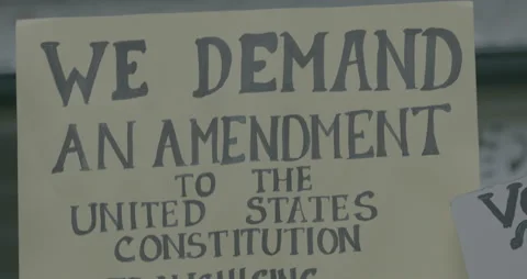 Suffragette protest signs - Early 20th C... | Stock Video | Pond5