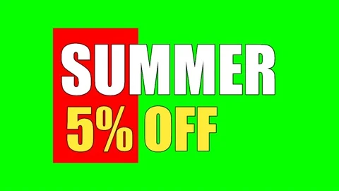 Summer 5 percent off on green screen wit... | Stock Video | Pond5