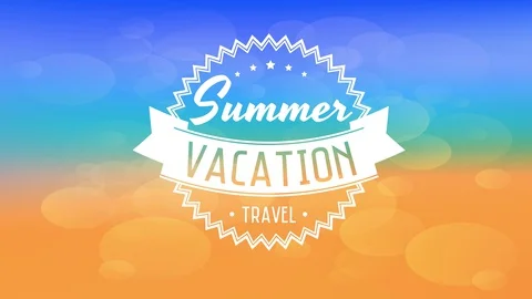 summer break concept art with round star... | Stock Video | Pond5