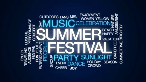 Summer festival animated word cloud, tex... | Stock Video | Pond5