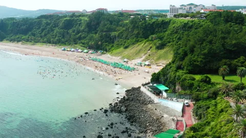 Summer Jeju Island beach scenery. Saekda... | Stock Video | Pond5