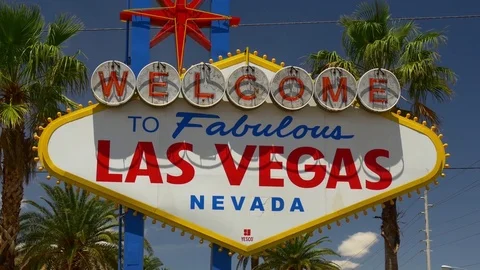 summer light famous welcome sign palm cl... | Stock Video | Pond5