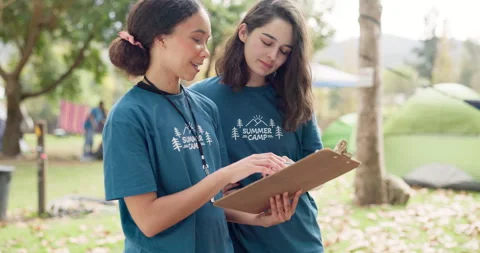 Summer, nature and women with a list for... | Stock Video | Pond5