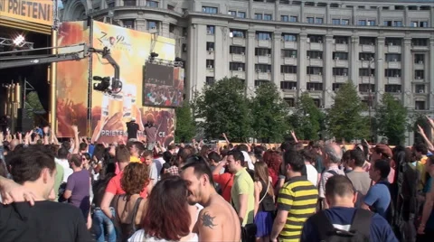 Summer Rock Festival, Crowd Of People Da... | Stock Video | Pond5