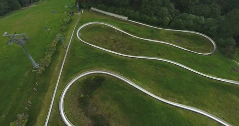 A summer toboggan track on top of a moun... | Stock Video | Pond5