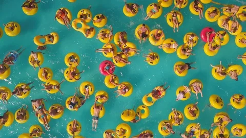 Crowded Swimming Pool Stock Footage ~ Royalty Free Stock Videos | Pond5