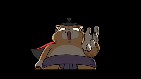 Sumo Cat Combat Animation - Transparent ... | Stock Video | Pond5