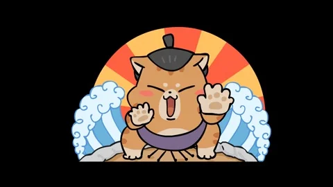 Sumo Cat Ready for Battle - Transparent ... | Stock Video | Pond5