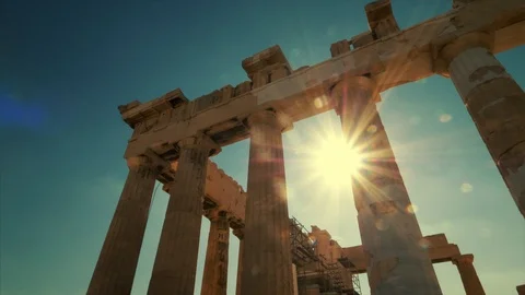 Sun and Columns of Parthenon at Acropoli... | Stock Video | Pond5