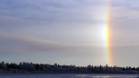 Sun Dogs Phenomenon in Arctic Lapland wi... | Stock Video | Pond5