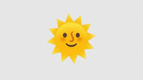 Sun With Face Emoji Animated on a Transp... | Stock Video | Pond5