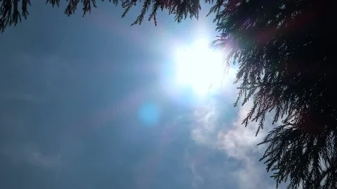 Sun getting hidden by clouds, natural ba... | Stock Video | Pond5