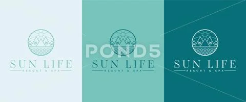 Sun Life resort and spa logo design ~ Clip Art #194457811