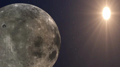 Sun Moon and Stars space background | Stock Video | Pond5