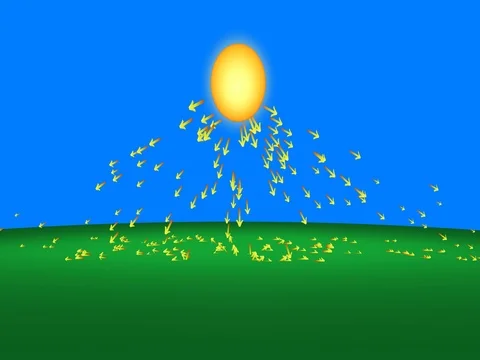 Sun radiating arrows, rays,beams of li... | Stock Video | Pond5