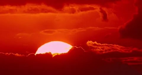 Sun rise time lapse, red dawn sky clouds... | Stock Video | Pond5