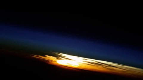 Sun Rising Behind Earth As Seen From The... | Stock Video | Pond5