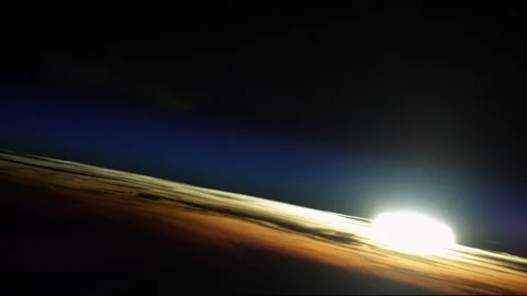 Sun Rising Behind Earth As Seen From The... | Stock Video | Pond5