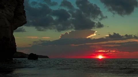 The sun is setting behind the horizon li... | Stock Video | Pond5
