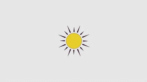 Sun shining rays line 2D object animatio... | Stock Video | Pond5