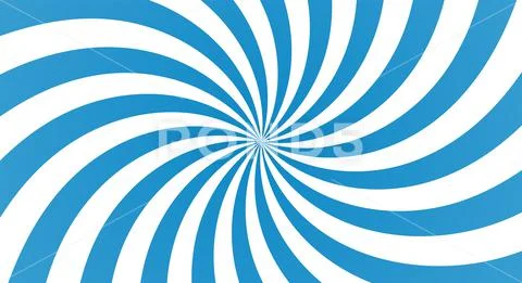 Sunburst background with blue ray. Spiral curved rotating background ...