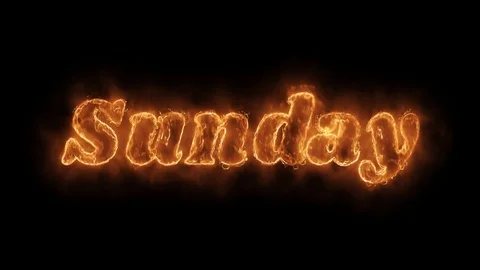 Sunday Word Hot Animated Burning Realist... | Stock Video | Pond5