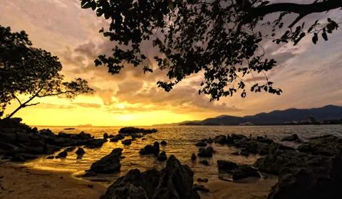 Sungai Batu Teluk Kumbar Penang Sunset | Stock Video | Pond5