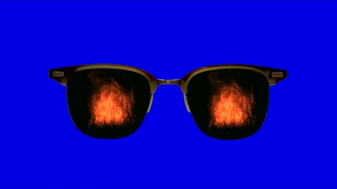 Sunglasses with reflection of explosion ... | Stock Video | Pond5