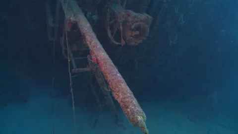 sunken ship wreck in deep ocean | Stock Video | Pond5