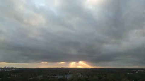 Sunlight God Rays Shining Through Grey C... | Stock Video | Pond5