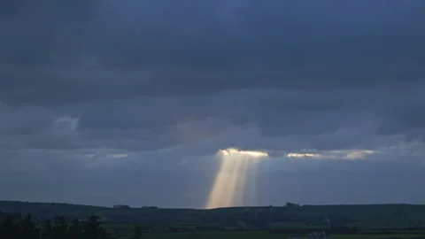 The sunlight seeps through the overcast ... | Stock Video | Pond5