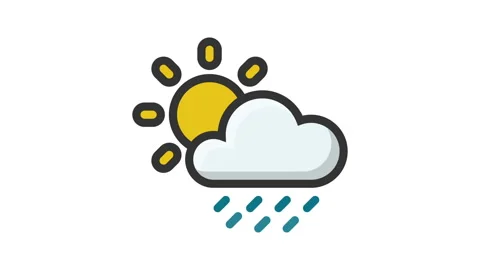 Sunny and rainy on white background, Wea... | Stock Video | Pond5