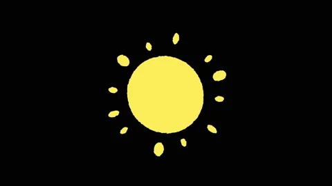 Sunny weather animation. Yellow sun on b... | Stock Video | Pond5