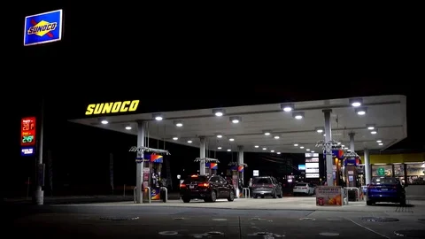 Sunoco self service station gas fuel pum... | Stock Video | Pond5