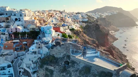 Sunrise on Greek island of Santorini and... | Stock Video | Pond5