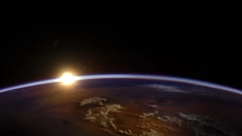 Sunrise in Space. The Sun Rising Over Pl... | Stock Video | Pond5