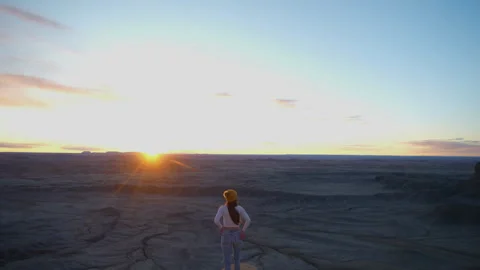 Sunset Above Grey Desert Landscape and L... | Stock Video | Pond5