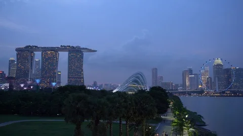 sunset blue hour scene as view from Mari... | Stock Video | Pond5