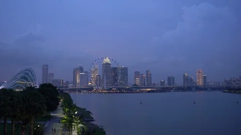 sunset blue hour scene as view from Mari... | Stock Video | Pond5