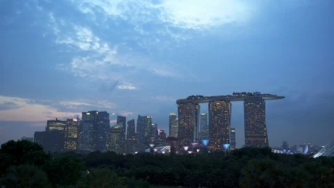 sunset blue hour scene as view from Mari... | Stock Video | Pond5