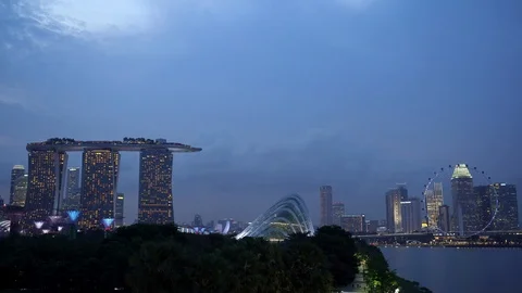 sunset blue hour scene as view from Mari... | Stock Video | Pond5