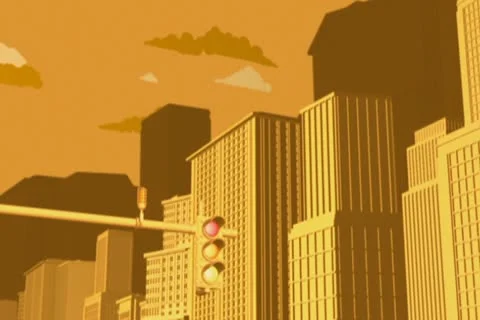 Sunset City Background Loop | Stock Video | Pond5