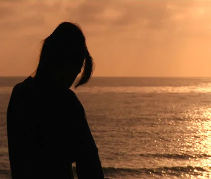 Sunset Cliffs - Silhouette of girl | Stock Video | Pond5