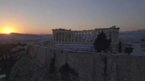 sunset flying counter clock around Parth... | Stock Video | Pond5