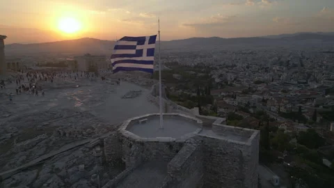 sunset flying counter clockwise around ... | Stock Video | Pond5