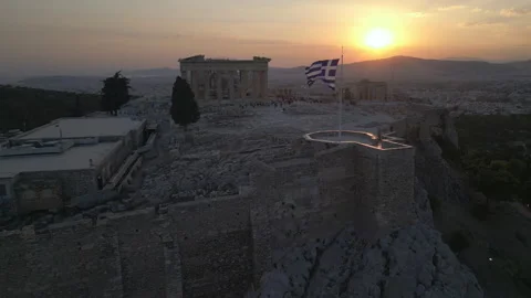 sunset flying counter clockwise around P... | Stock Video | Pond5