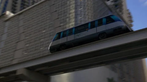 sunset miami downtown metro ride on high... | Stock Video | Pond5