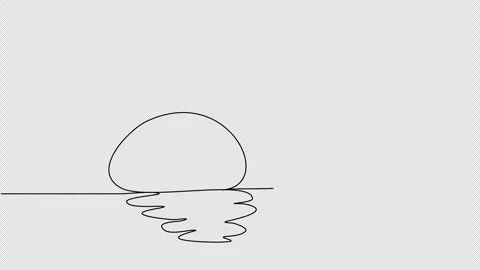 Sunset, one line drawing animation. Vide... | Stock Video | Pond5