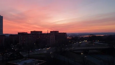 Sunset over the Capitol. Washington DC a... | Stock Video | Pond5