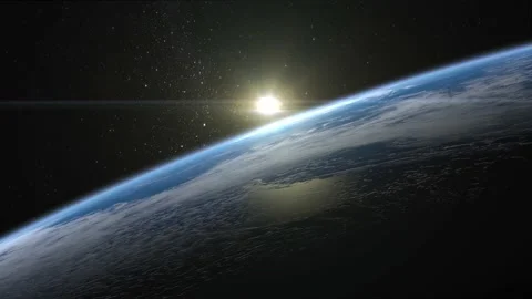 Sunset over the Earth. View from space. ... | Stock Video | Pond5